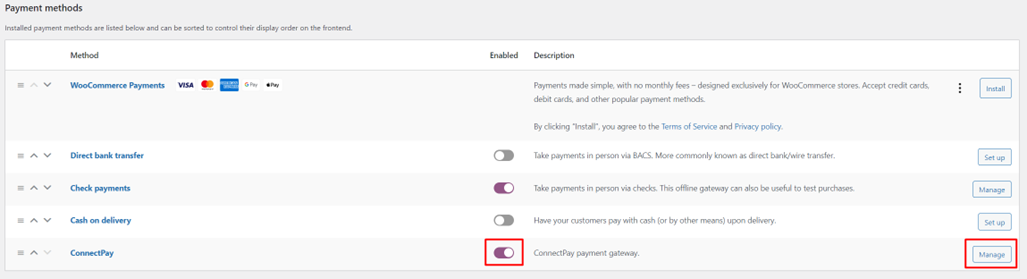 Woocommerce - ConnectPay